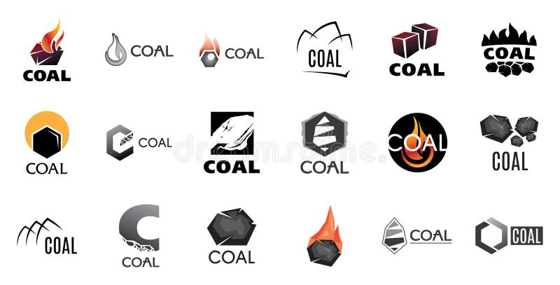 Vector Logo of Coal Mining and Sale Stock Illustration - Illustration ...