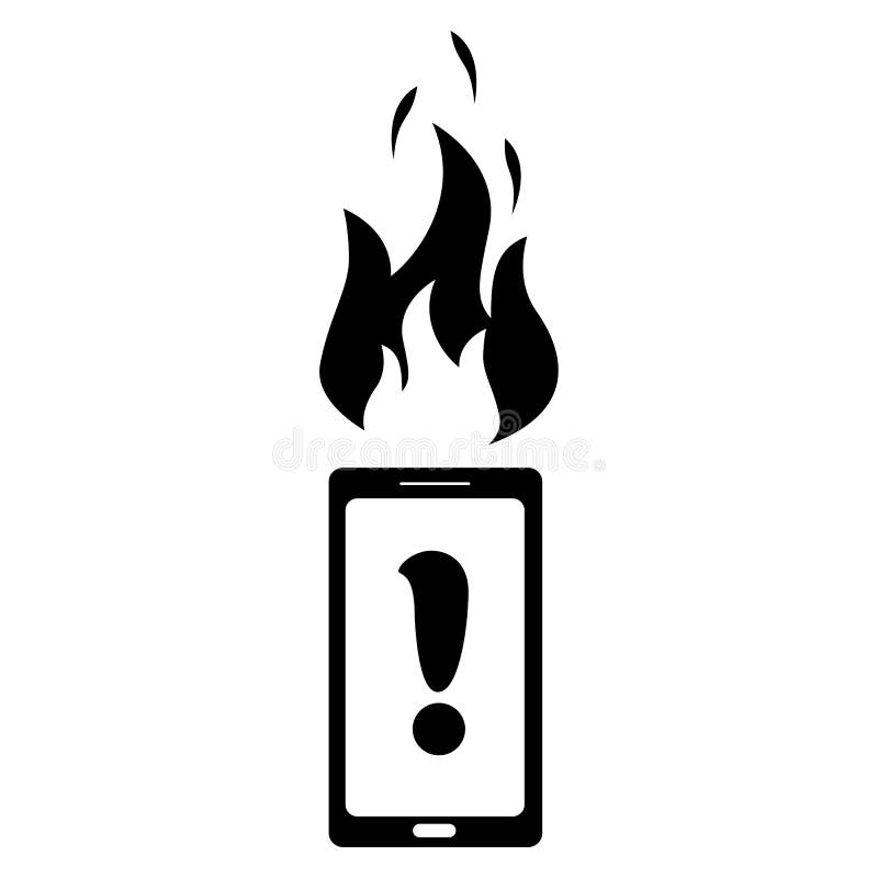 Vector Logo Combination of a Fire and Phone Stock Vector - Illustration ...
