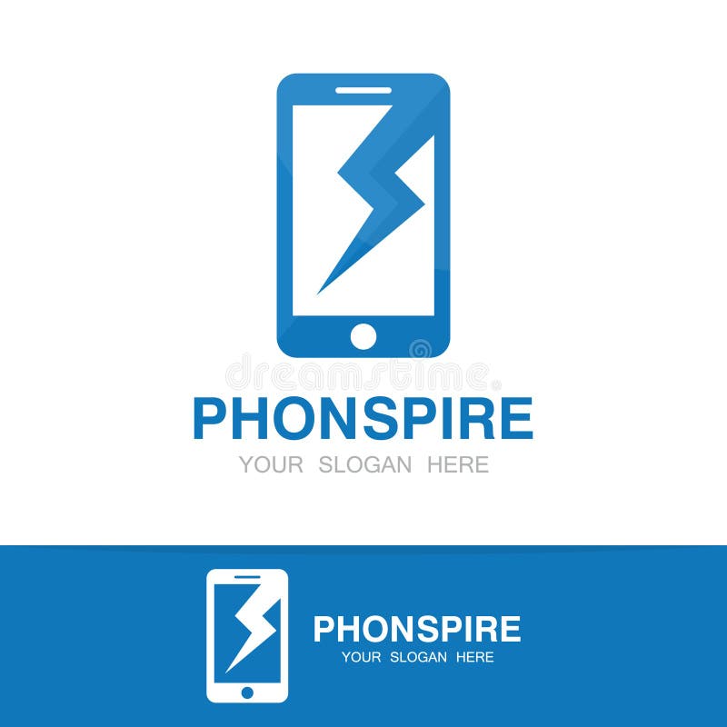Vector Logo Combination of a Phone and Lightning Stock Vector ...