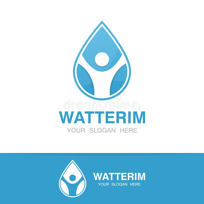 Vector Logo Combination of a Water Drop and Man Stock Vector ...