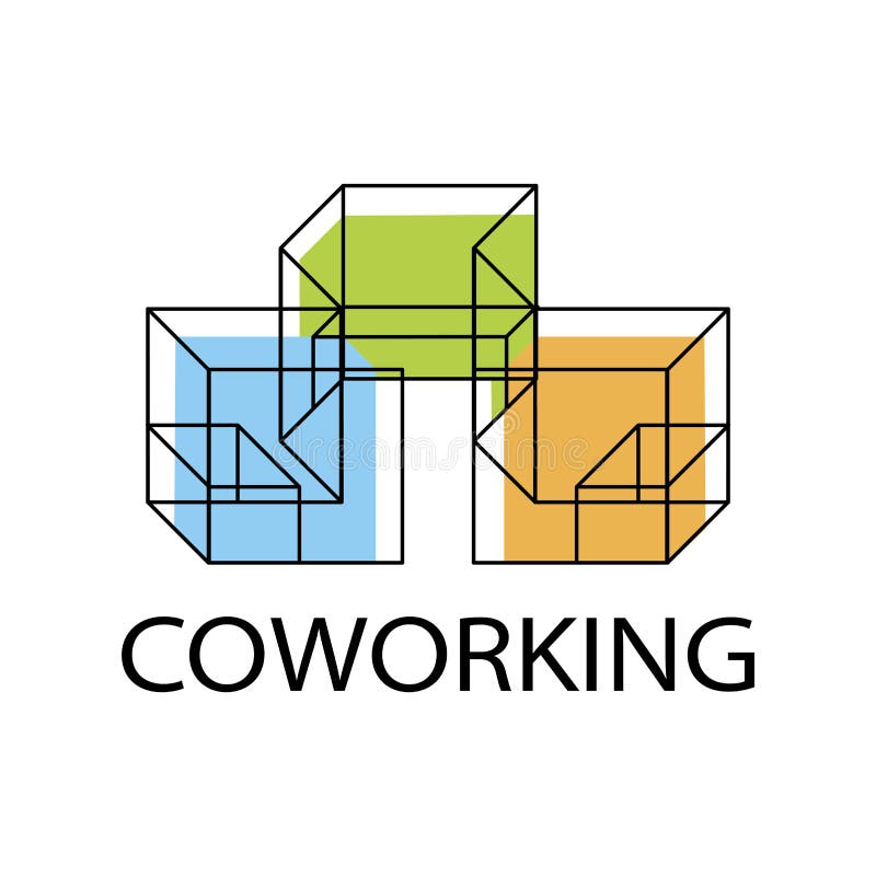 Vector Logo Coworking and a Place To Work Stock Illustration ...