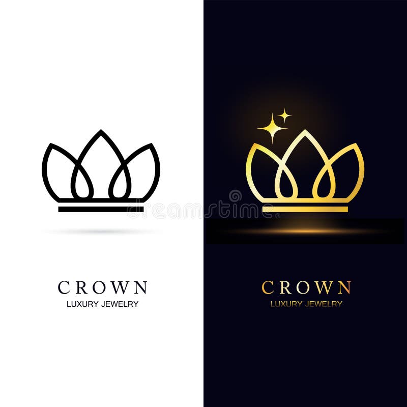 Vector Logo Crown in a Line Style Stock Vector - Illustration of symbol ...