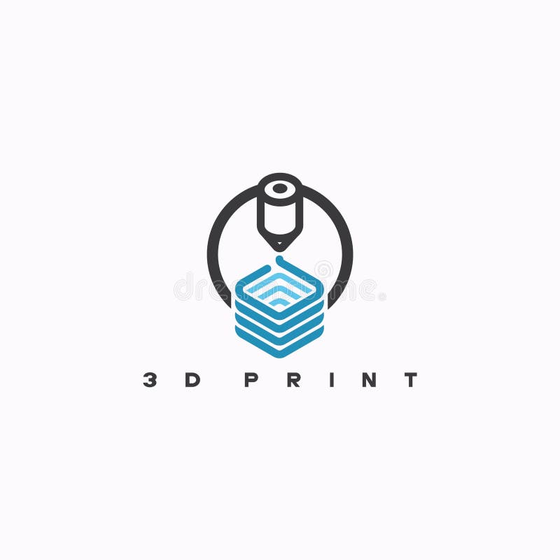 3d Printer Logo 3D Vector Printerpictogram Geïsoleerd Op Transparante