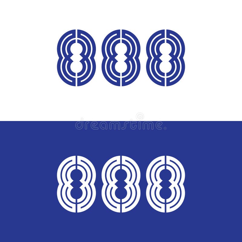 888 vector logo design stock vector. Illustration of black - 254526677