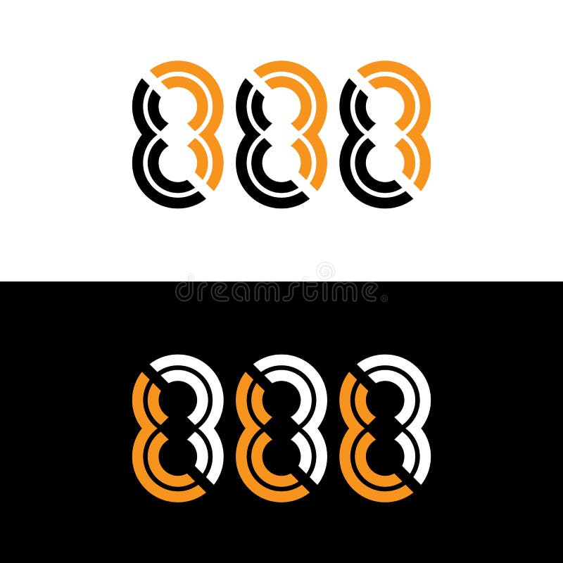 888 vector logo design stock vector. Illustration of icon - 254526678