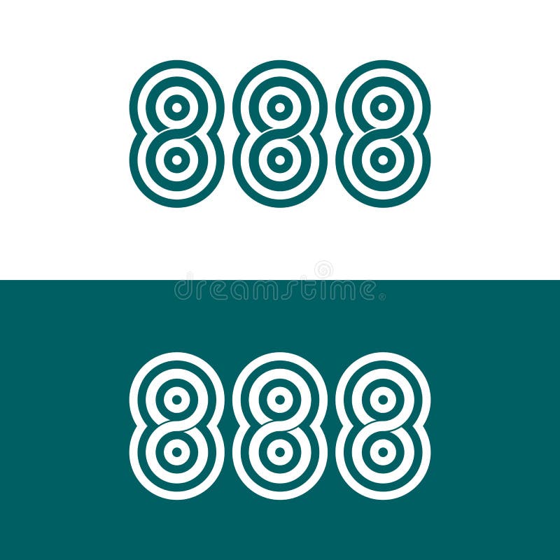 888 vector logo design stock vector. Illustration of corporate - 254526688