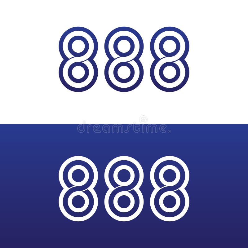 888 vector logo design stock vector. Illustration of emblem - 254526697