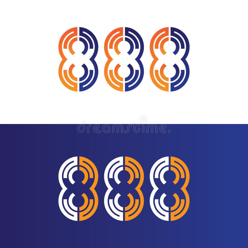 888 vector logo design stock vector. Illustration of symbol - 254526707