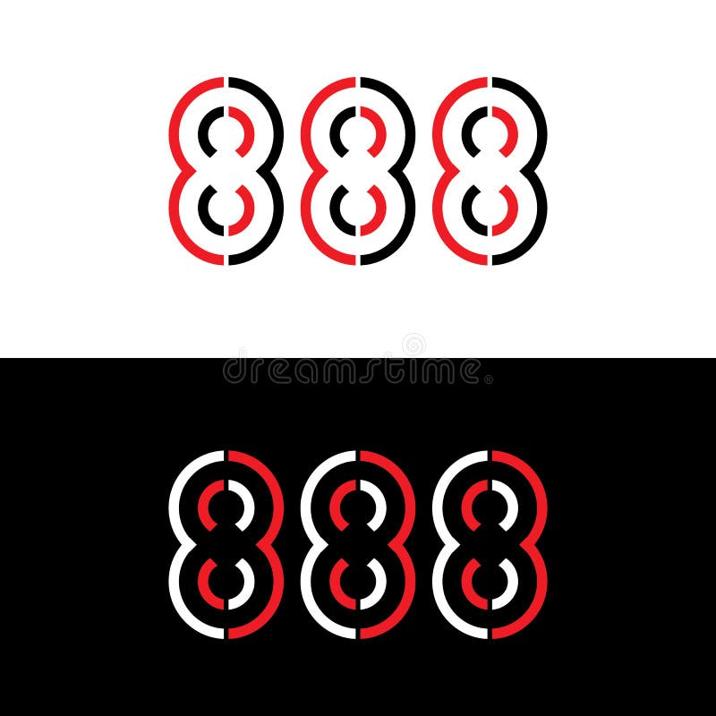 888 vector logo design stock illustration. Illustration of brand ...