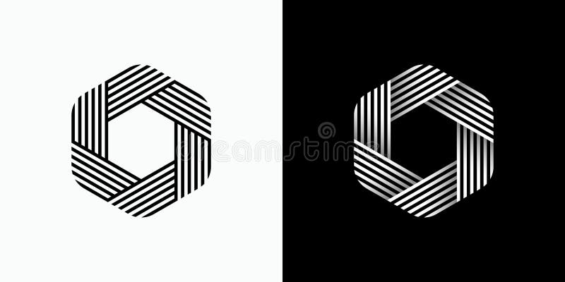 Vector Logo Design of Abstract Geometric Lines Hexagon Shape with Three ...