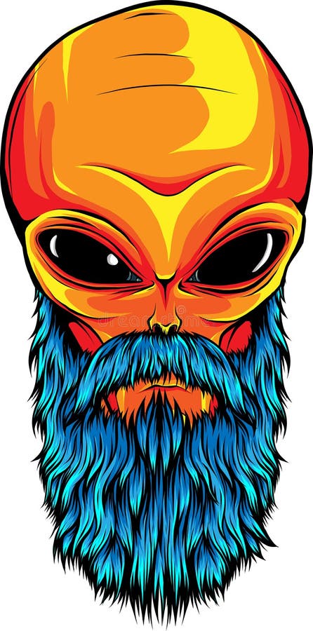 Vector Illustration Logo Design of Alien with Beard Stock Vector ...