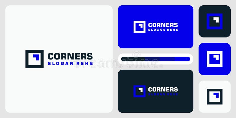 Vector Logo Design of Arrow Shape in Square Line Corner Stock Vector ...