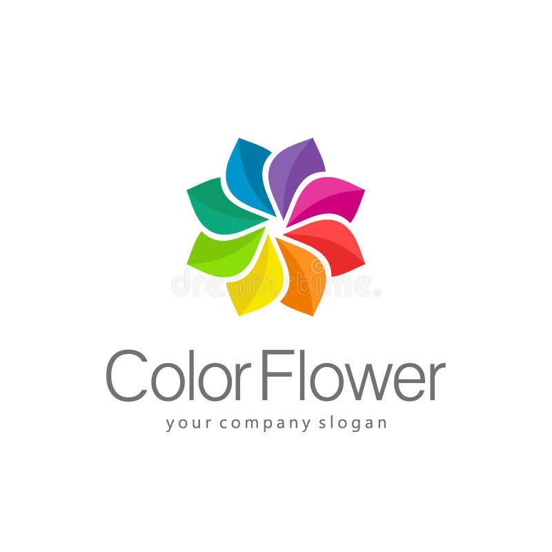 Vector Logo Design. Color Flower Stock Vector - Illustration of flower ...