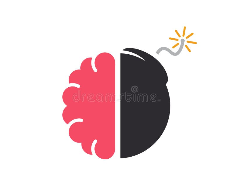 Vector Logo Design Combination of a Brain and Bomb. Brain and Bomb ...