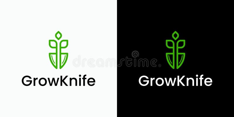 Vector Logo Design Combination of Plant and Knife Shape. Stock Vector ...