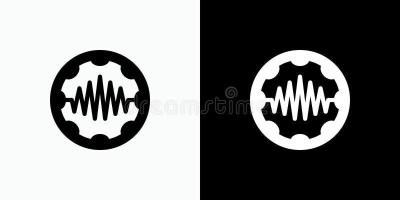 Vector Logo Design Combination of Sound Wave Shape and Gears with ...