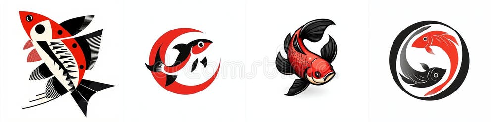 Vector Logo Design Featuring Simple Trout Illustration in Peaceful ...