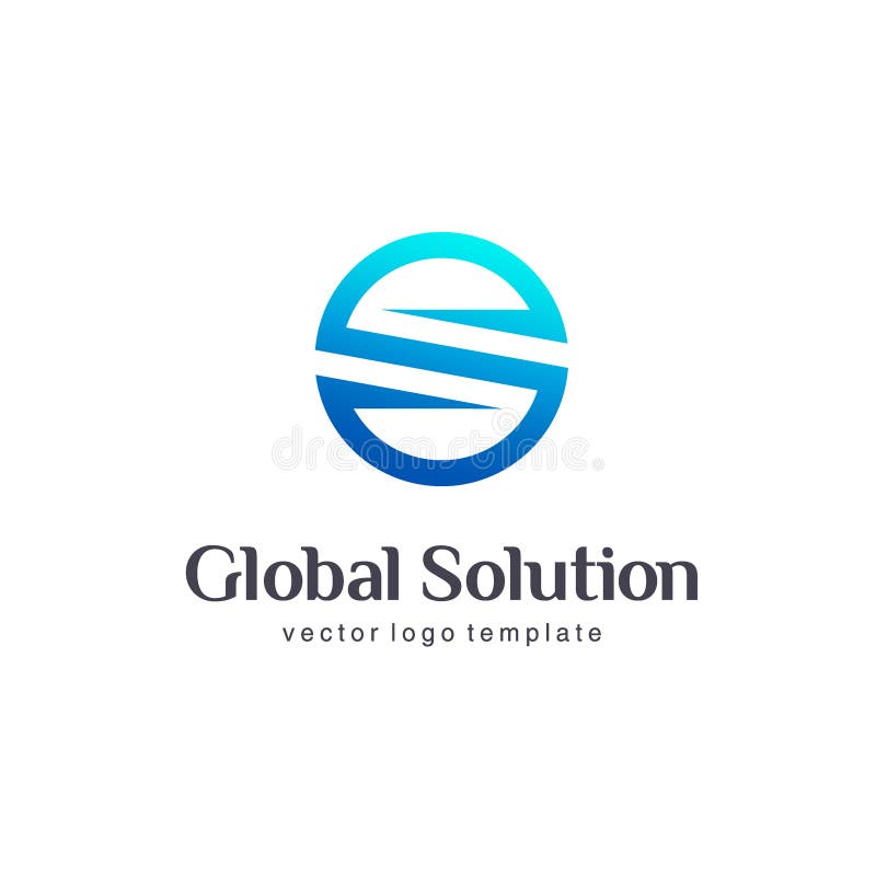 Vector Logo Design. Global Solution Stock Vector - Illustration of icon ...