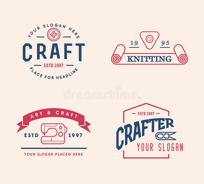 Vector Logo Design. Handmade, DIY, Craft, Tailoring and Knitting Stock ...