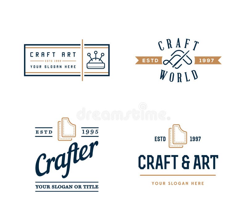 Vector Logo Design. Handmade, DIY, Craft, Tailoring and Knitting Stock ...