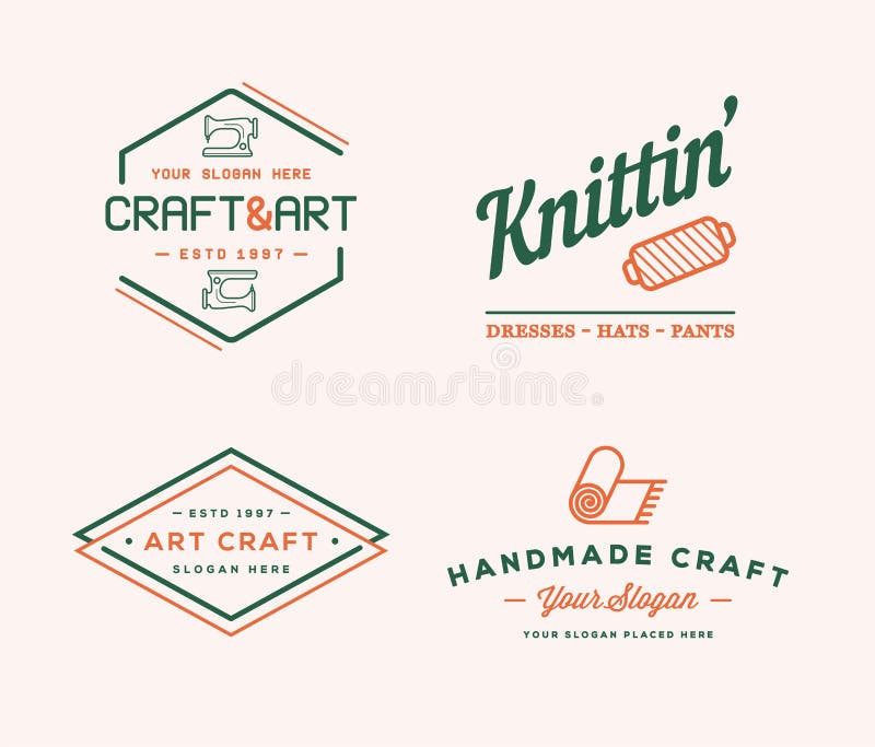 Vector Logo Design. Handmade, DIY, Craft, Tailoring and Knitting Stock ...