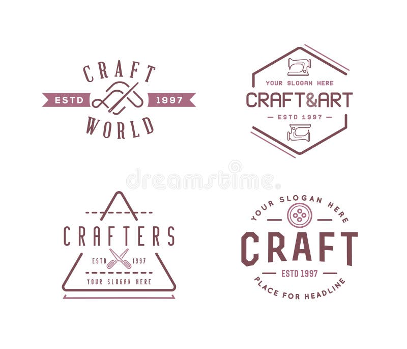 Vector Logo Design. Handmade, DIY, Craft, Tailoring Stock Vector ...