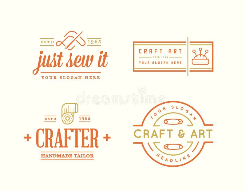 Vector Logo Design. Handmade, DIY, Craft, Tailoring and Knitting Stock ...