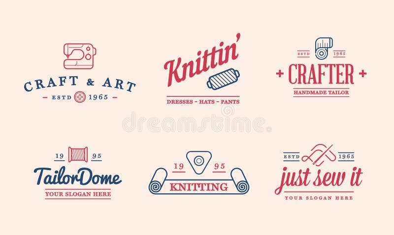 Vector Logo Design. Handmade, DIY, Craft, Tailoring and Knitting Stock ...