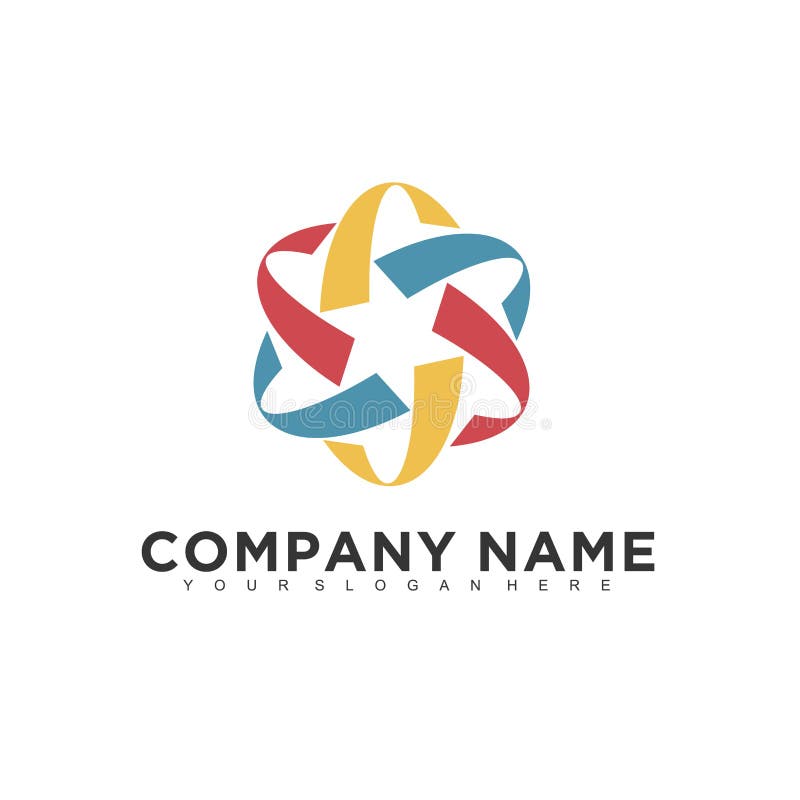 Colorful Abstract Happy Winners People Logo Design Illustration Stock ...