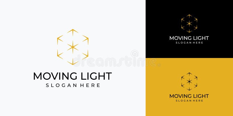 Vector Logo Design, Illustration of a Beam of Light with Arrows in All ...