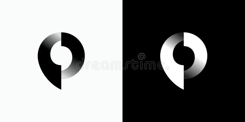 Vector Logo Design Illustration of Circle Location Pin Shape with Three ...