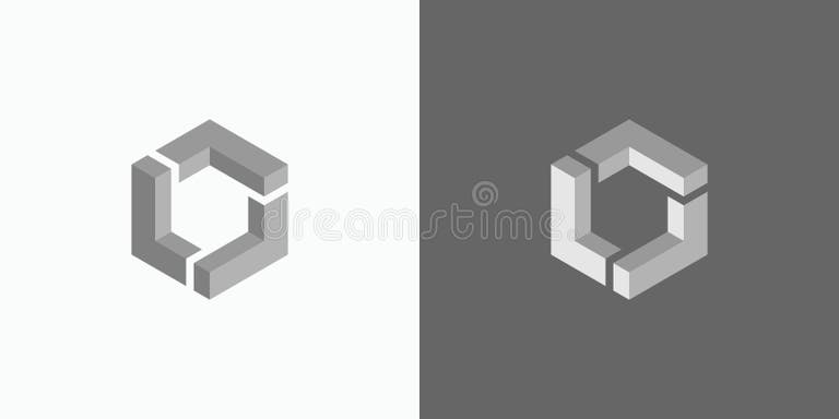 Vector Logo Design Illustration of a Hexagonal Cube with a Three ...