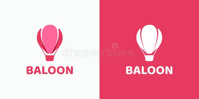 Vector Logo Design Illustration of a Hot Air Balloon Shape in a Modern ...
