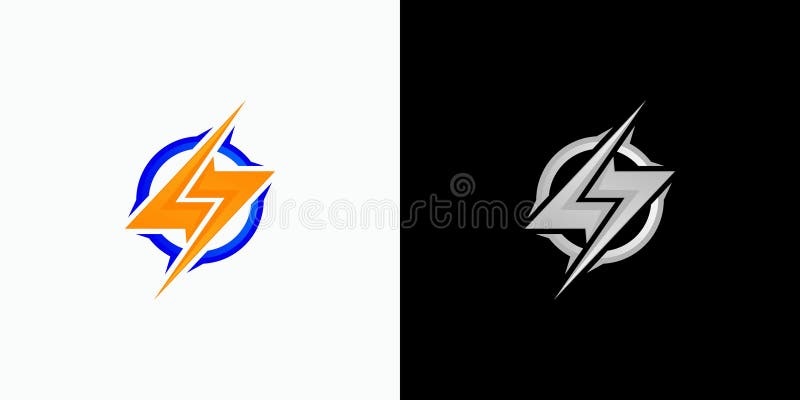 Vector Logo Design Illustration of the Initial S Lightning Shape with a ...