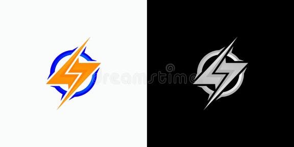 Vector Logo Design Illustration of the Initial S Lightning Shape with a ...