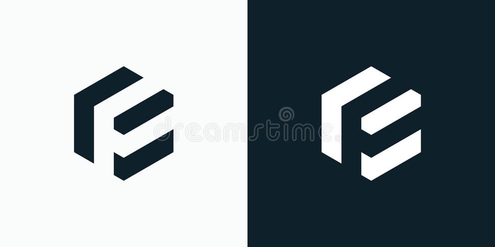 Vector Logo Design for the Initials F and E with a Hexagon Shape Stock ...