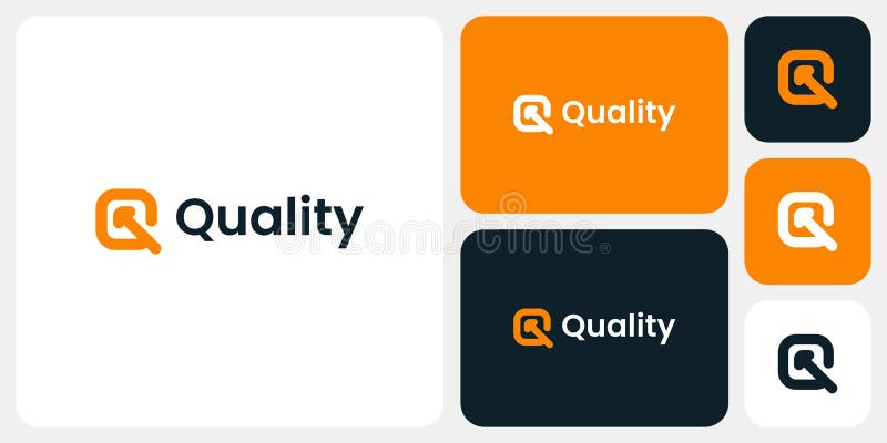 Vector Logo Design of the Initials Letter Q in a Rectangular Shape and ...
