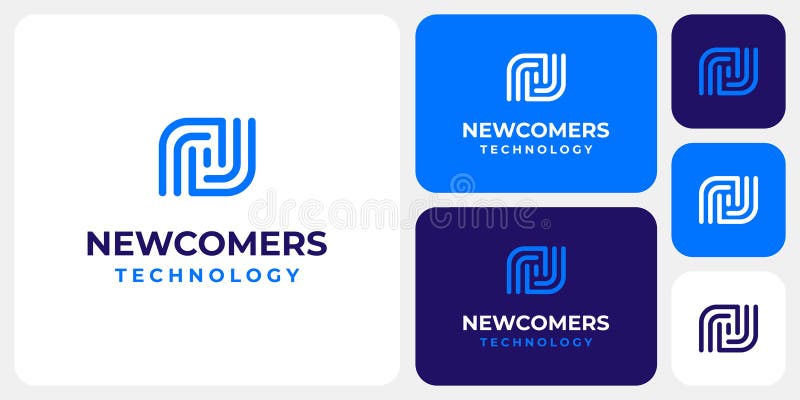 Vector Logo Design with the Initials N in the Shape of a Labyrinth Line ...