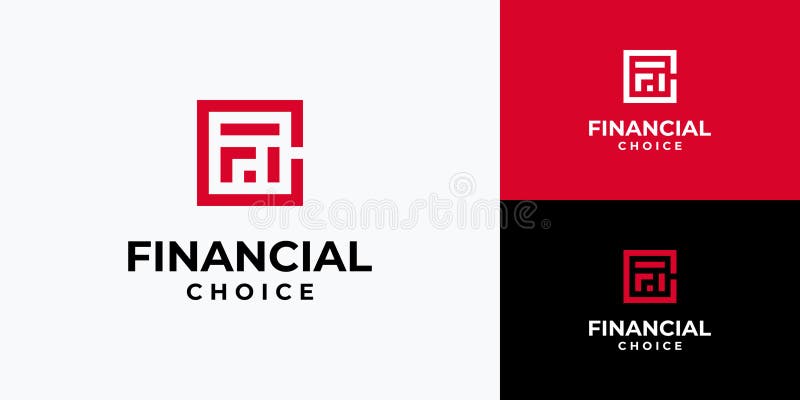Vector Logo Design of Letter F C Initials and Growth Graph Bar Shape in ...
