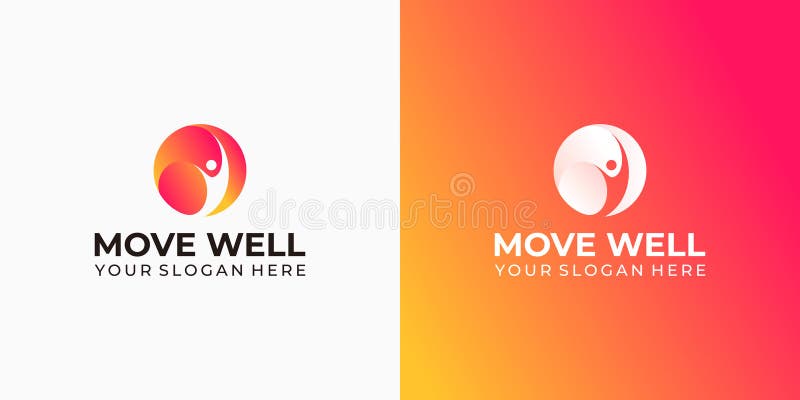 Vector Logo Design of Person Moving Upwards Inside a Circle Stock ...