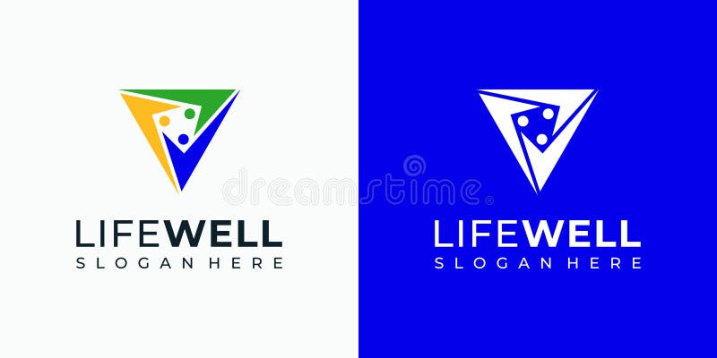 Vector Logo Design of Person Rotating a Triangle Shape To Form a Check ...