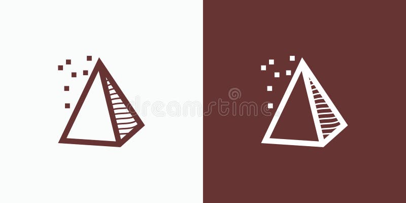Vector Logo Design of Pyramid Triangle Line Shape and Pixels with ...