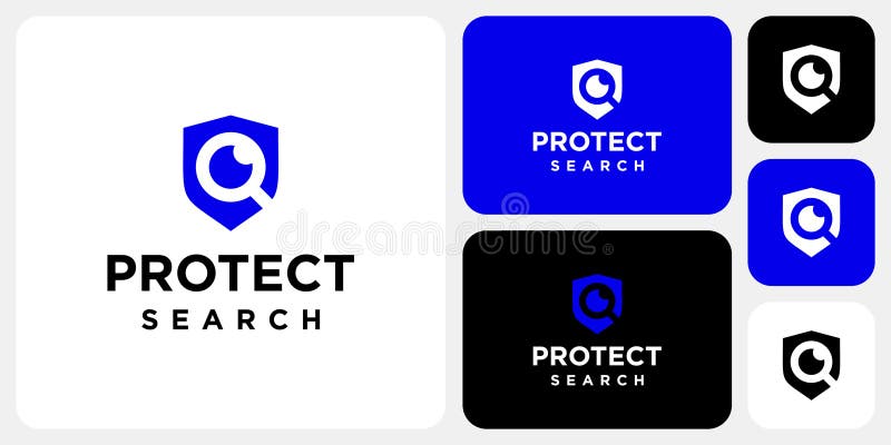 Vector Logo Design in the Shape of a Shield and Magnifying Glass As a ...