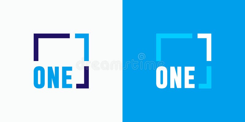 Vector Logo Design with Square Lines and Number 1 in a Modern, Simple ...