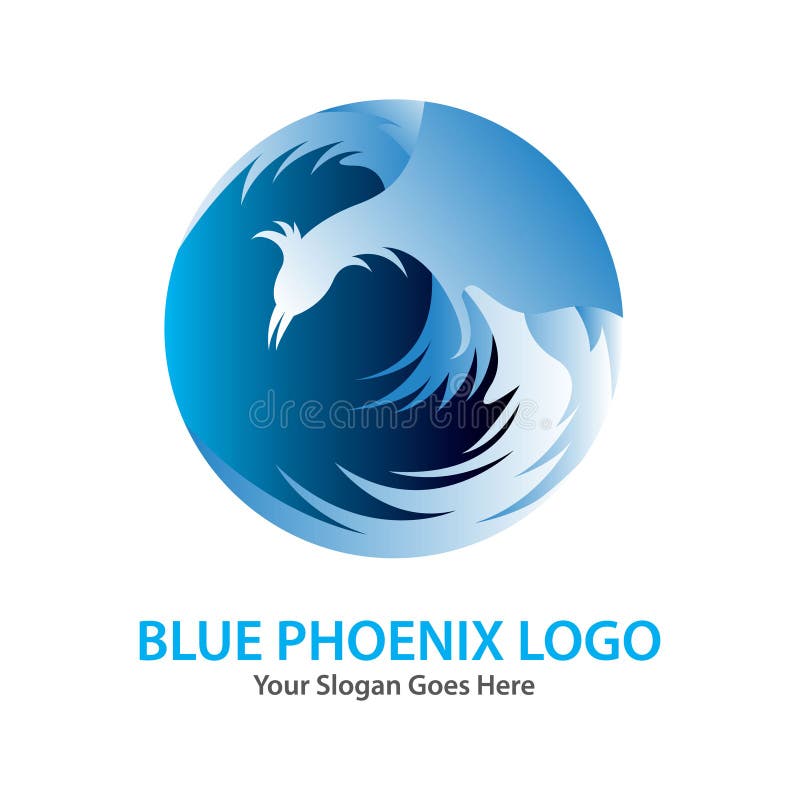 Vector Template Logo Design Blue Phoenix in Eps.10 Stock Vector ...