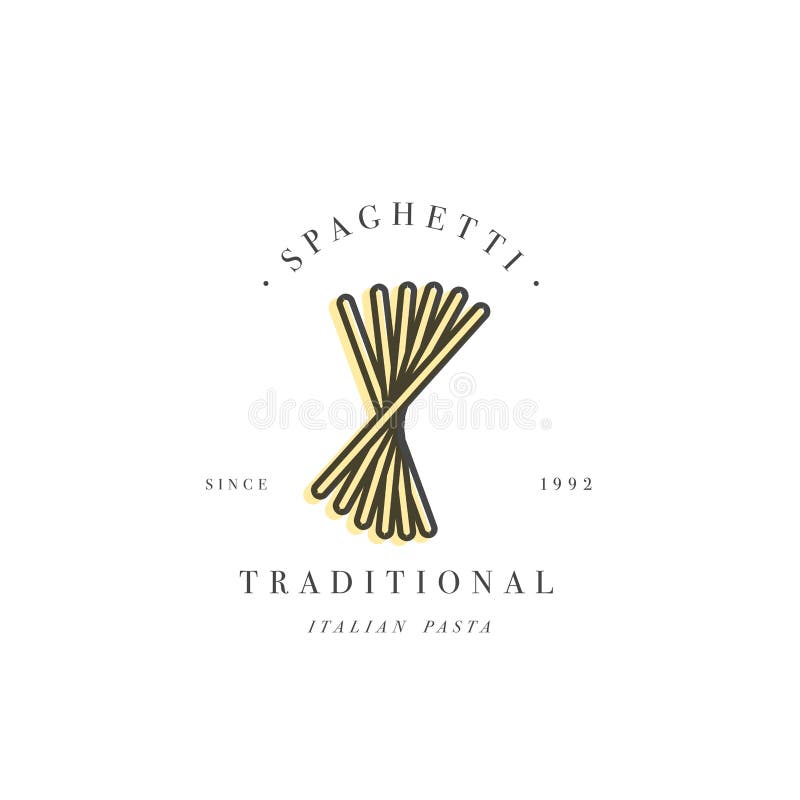 Vector Logo Design Template and Emblem or Badge. Italian Pasta ...