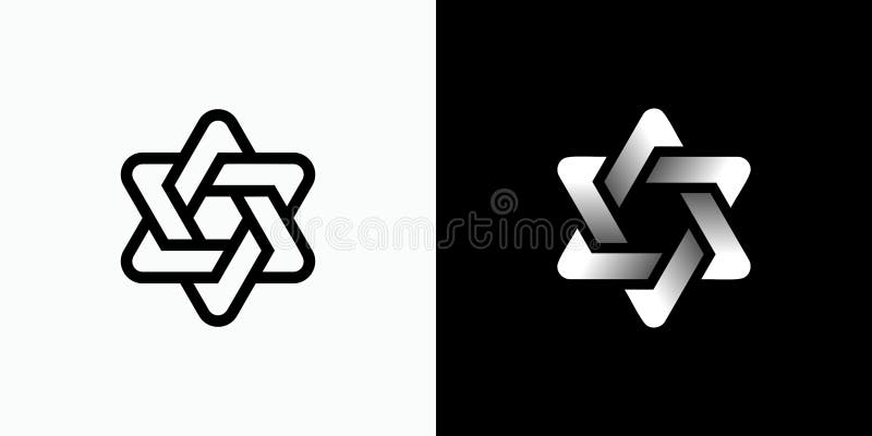 Vector Logo Design of Variations of Abstract Hexagon Star Shape with ...