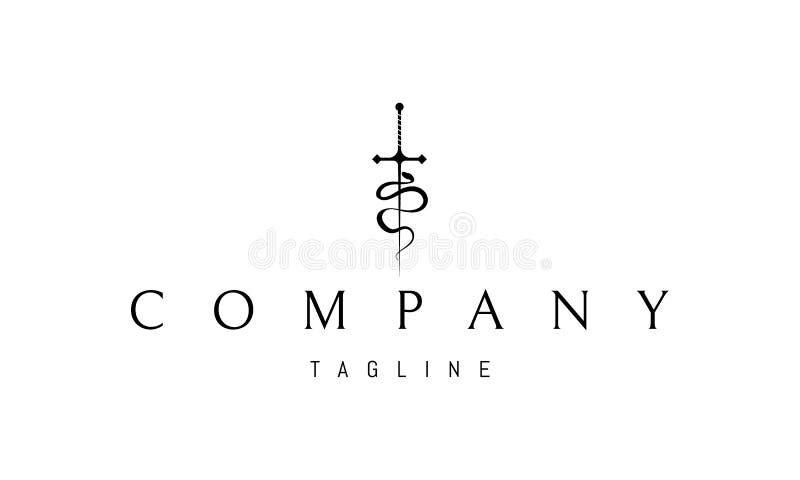 Vector Logo on Which an Abstract Image of a Dagger Wrapped Around a ...