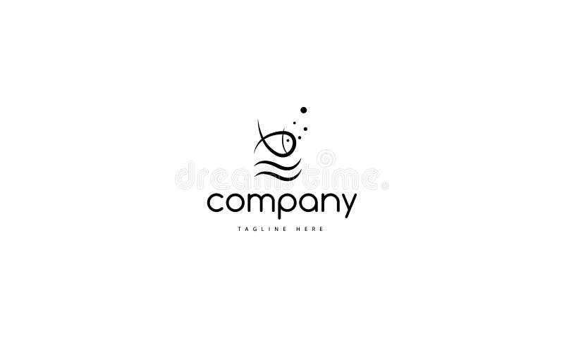 Vector Logo on Which an Abstract Image of a Fish Floating on the Waves ...