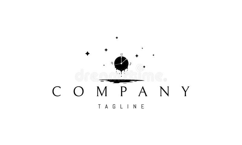 Vector Logo on Which an Abstract Image of a Melting Clock Personifies ...